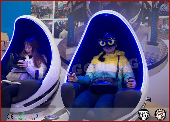 Electric 9D Virtual Reality Cinema Arcade Game Machines Interactive Motion with White Color 3 Seats