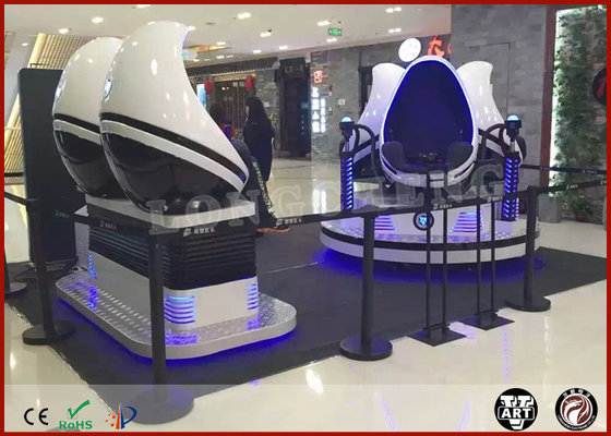 Electric 9D Virtual Reality Cinema Arcade Game Machines Interactive Motion with White Color 3 Seats