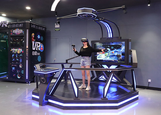 Free Walk Virtual Reality Standing Shooting Game Machine With 360 Degree Rotation
