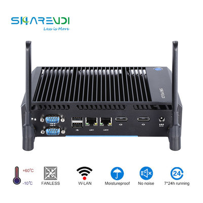OEM ODM industrial box computer mini pc thin small size WIFI HD fanless with VESA bracket