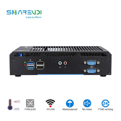 OEM ODM industrial box computer mini pc thin small size WIFI HD fanless with VESA bracket