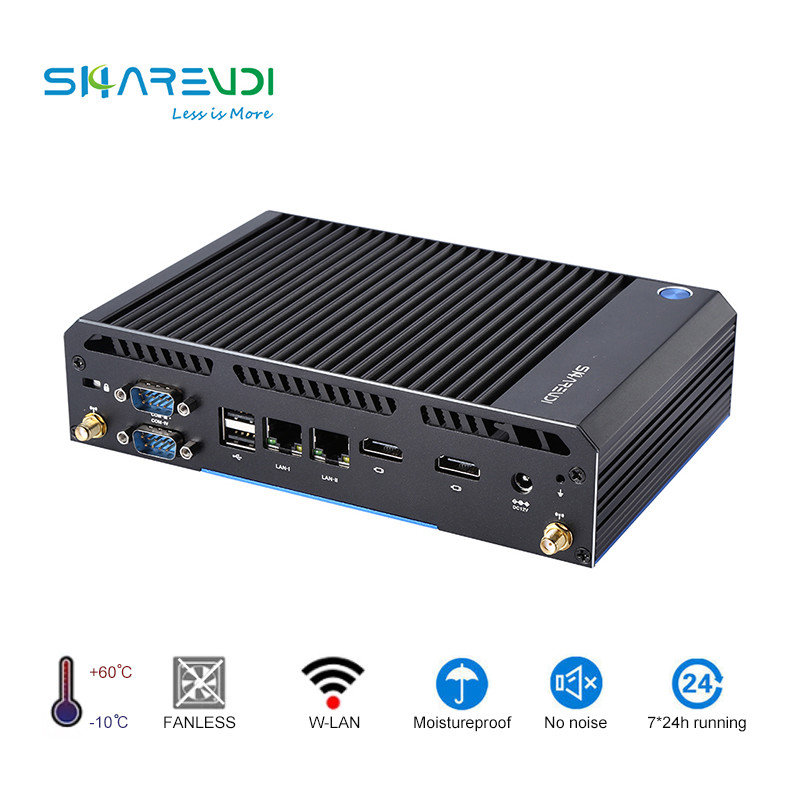 OEM ODM industrial box computer mini pc thin small size WIFI HD fanless with VESA bracket