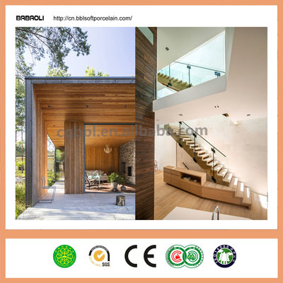 600*300mm cheap price external wall covering flexible wooden stone and   cladding  material for consutruction