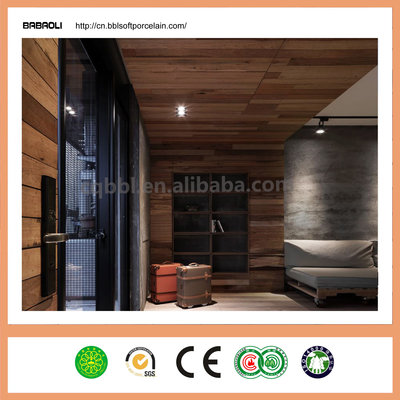 600*90mm Technology  Eco-Friendly Anti dropping Clay cladding materials Flexible wooden stone