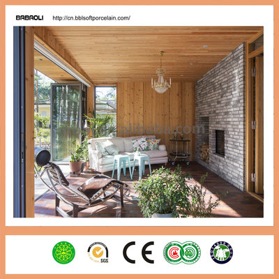 600*90mm Technology  Eco-Friendly Anti dropping Clay cladding materials Flexible wooden stone