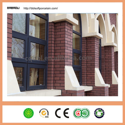 240*60mm  Eco-Friendly  Modified Clay Outdoor Fake flexible brick Wall Covering