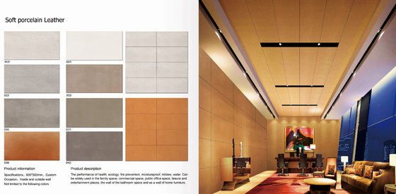 Eco-Friendly Clay waterproof exterior wall cladding materials Flexible leather MCM soft porcelain stone