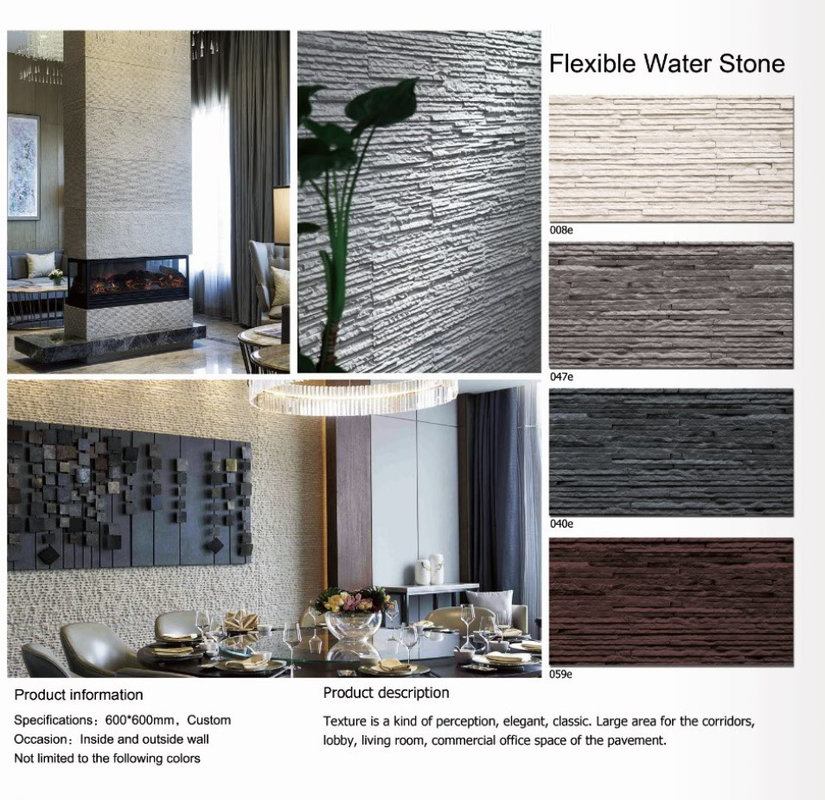 600*300mm Factory price eco-friendly  exterior wall cladding clay flexible infiniti  stone