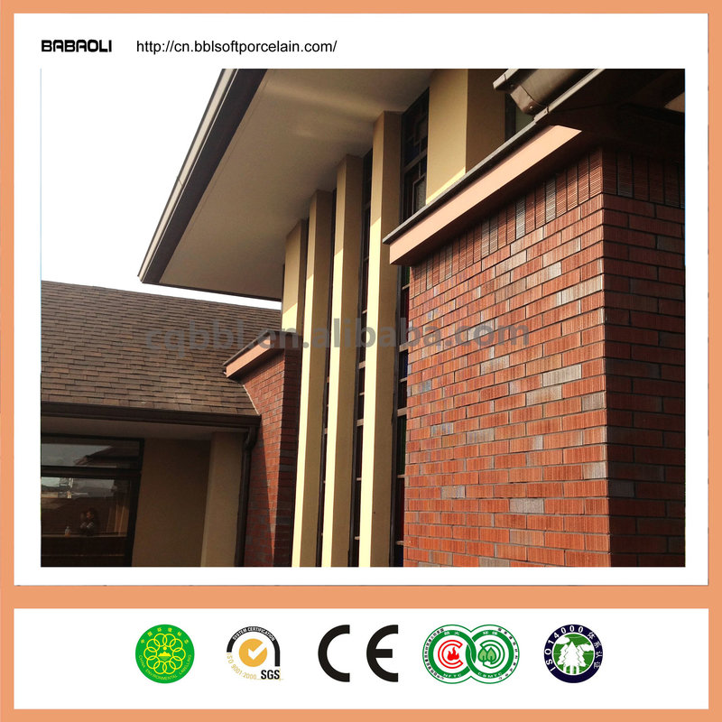 240*60mm Modern Eco-Friendly Anti dropping Clay cladding materials Flexible brick porcelain