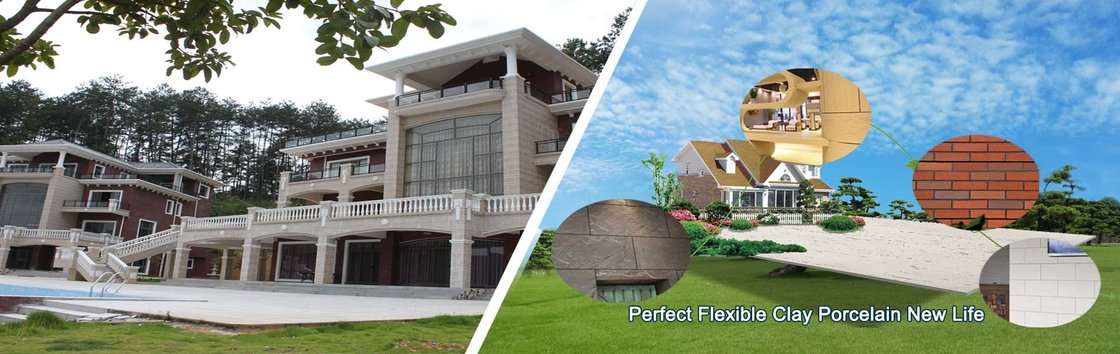 Freeze-Thaw Resistance Red Flexible brick and wall tile for cladding material