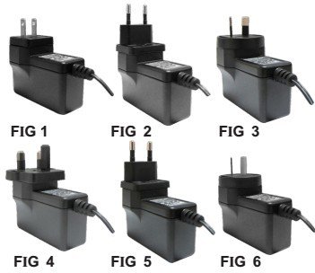 EU Plug Medical Power Adapter 12W , IEC 60601-1-11 Interchangeable Power Adapter