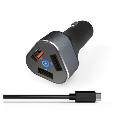 42W Quick Charge 3.0 Car Charger 12-24V Input 3 Port Type FCC ROSH Approval