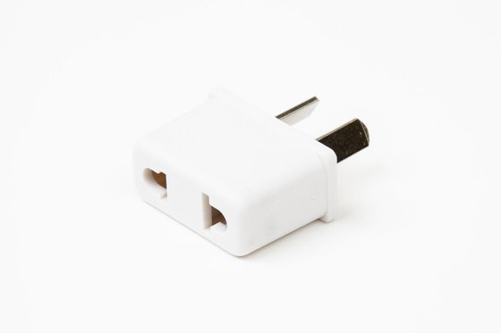 Whtie Color Power Outlet Adapter  AC 125/ 250 Voltage Copper With Nickel Plating
