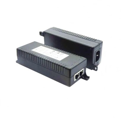Black 1A 48V POE Power Adapter , Gigabit POE Injector Adapter Long Life Time