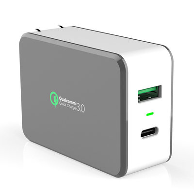 Type - C Quick Charge Usb Charger 2 USB Port 33W Wall Charger FCC CE Certification