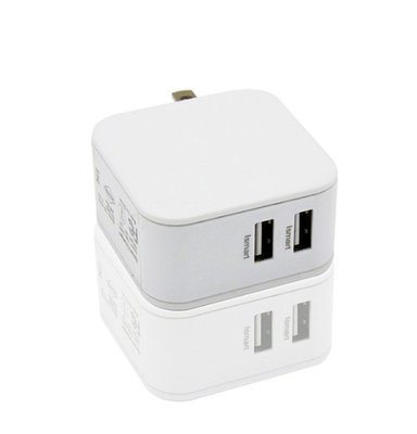 2 USB Power Charger Adapter 5V4.8A EU Plug For IPad / Camera FCC Certification