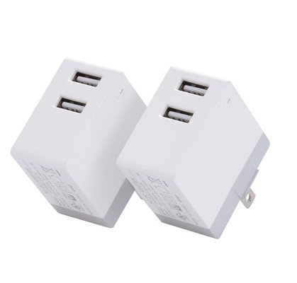 Mobile Phone Double USB Charger Plug 5V 2.5A With Short Circuit Protection