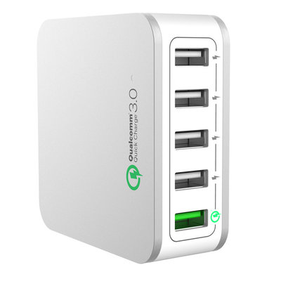 IPhone / Samung Quick Charge 3.0 USB Charger 5 Port US Plug 40Watt Level VI