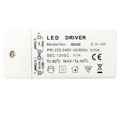 Constant Voltage High PF 6W  12V0.5A LED Power Supply For LED Touch Light