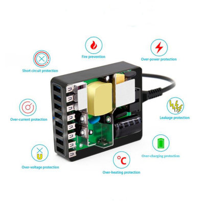 5V12A 5V 2.4A 60W Desktop Smart USB Charger / 8 Port Usb Charging Station