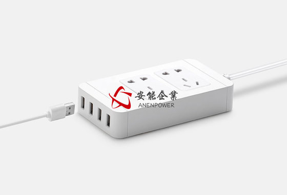 Tabletop Computer Electrical Power Strip 2 Outlet Energy Saving for Home / Office