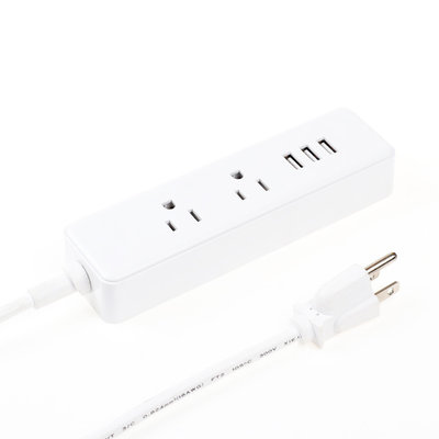 Mini USB Power Strip Charger With 2 Outlets And 1.5m Power Cord