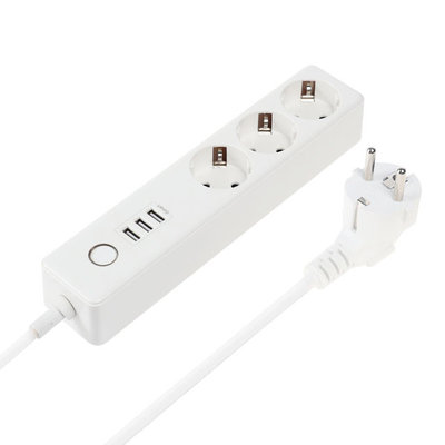Travel Three USB Power Strip / 3 Outlet Power Bar Flame-Resistant