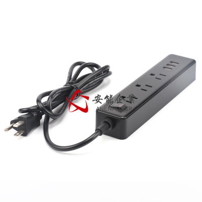 Portable Smart Power Strip Socket / 3 Outlets Surge Protector Power Bar 5V 3.4A 17W