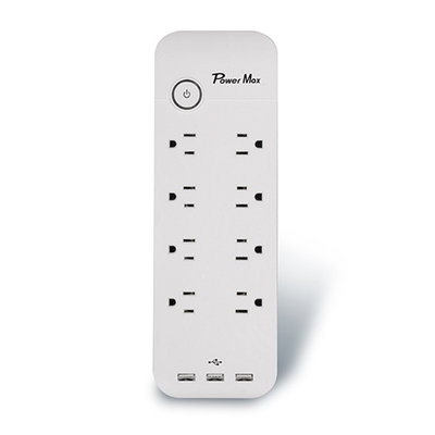 8 Outlet 3 USB 3.1 Amp Surge Protector Power Bar 1800 Joules Surge Protection
