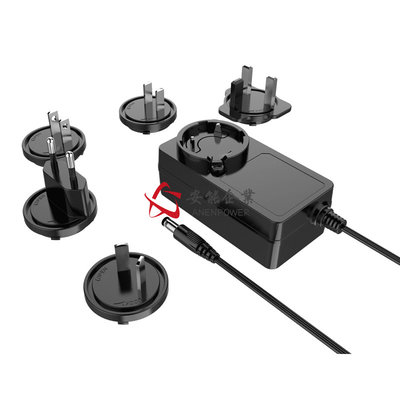 Switching Interchangeable Power Adapter 24V 1.5A Multi Replacement Plugs Level VI