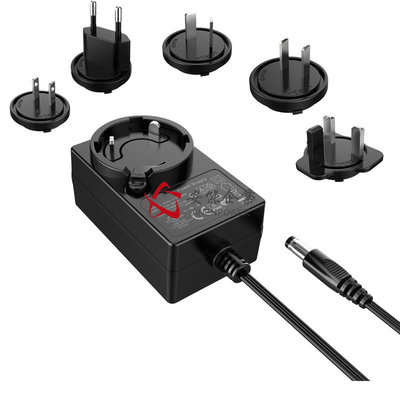 24 Watt Interchangeable Power Adapter , 12V 24V1A AC Power Supply , UL GS CE ROHS