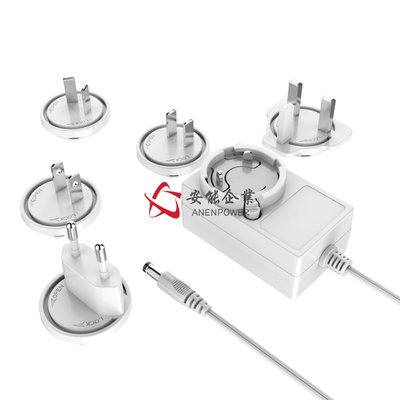 24 Watt Interchangeable Power Adapter , 12V 24V1A AC Power Supply , UL GS CE ROHS