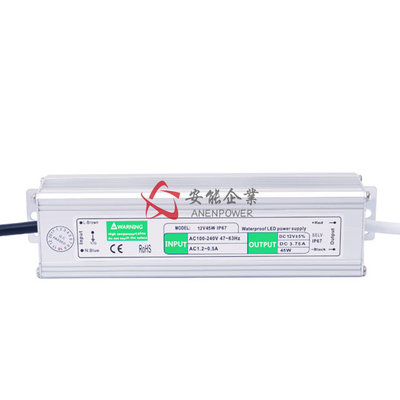 EMC Standards IP68 IP67 Waterproof LED Drivers 12V 45W Max LED Power Supply