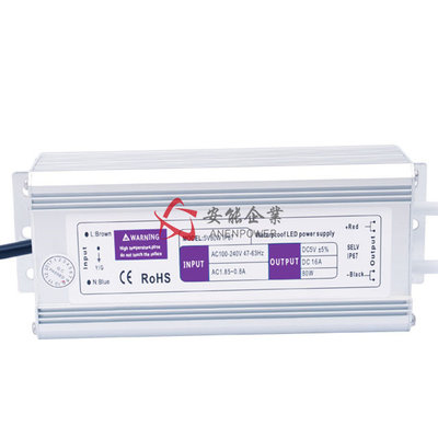 5V 80W Constant Voltage LED Power Supply IP68 IP67 For LED Wall Washer , FCC CE Listed