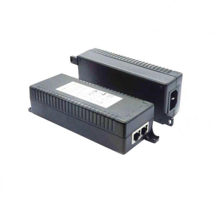 Black 1A 48V POE Power Adapter , Gigabit POE Injector Adapter Long Life Time