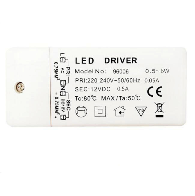 Constant Voltage High PF 6W  12V0.5A LED Power Supply For LED Touch Light