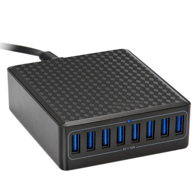 5V12A 5V 2.4A 60W Desktop Smart USB Charger / 8 Port Usb Charging Station
