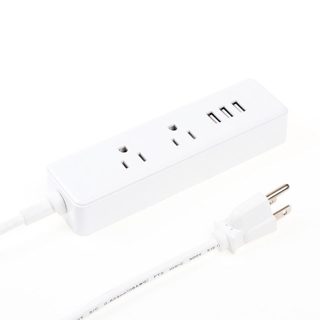 Mini USB Power Strip Charger With 2 Outlets And 1.5m Power Cord
