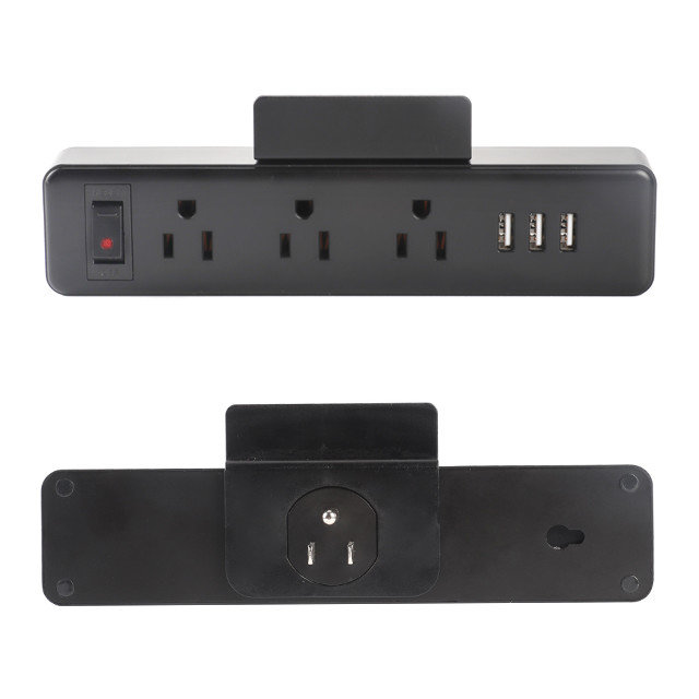 ELT UL Approval 2 AC Outlet Power Strip With USB Charger / USB Power Bar