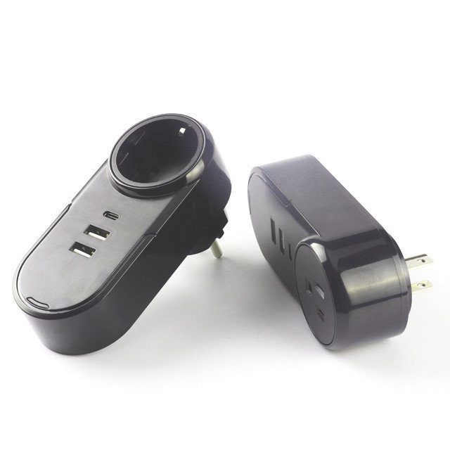EU US Plug 3 USB Power Strip Charger With 1 AC Outlets FCC CE Approval