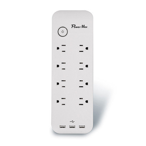 8 Outlet 3 USB 3.1 Amp Surge Protector Power Bar 1800 Joules Surge Protection
