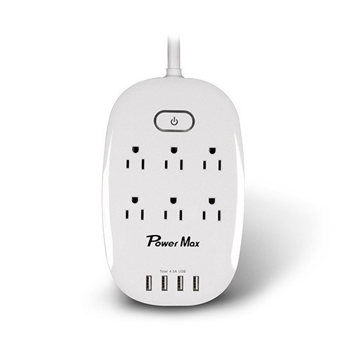 UL Approval Four USB Power Strip 6 Outlet 4.5 Amp With AC Power Cord