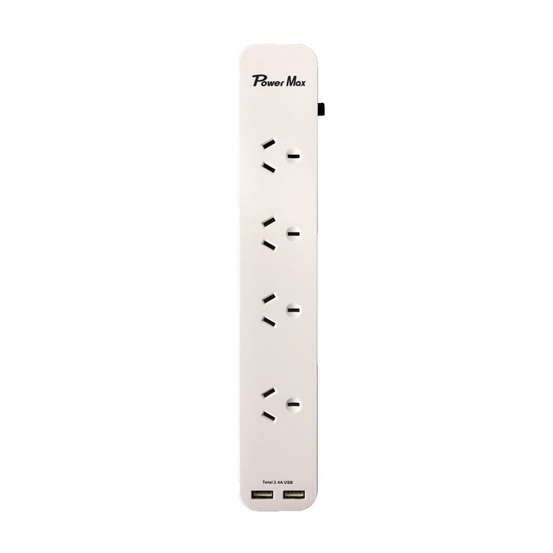 SAA C-TICK Power Board 4 Outlet 2 USB Power Strip 5V / 2.4A For AUS / NZ