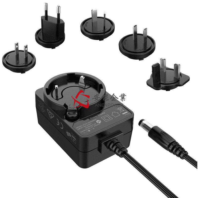 4 Plugs Interchangeable Power Adapter , 24V 0.5A Transformer Plug Adapter Level VI