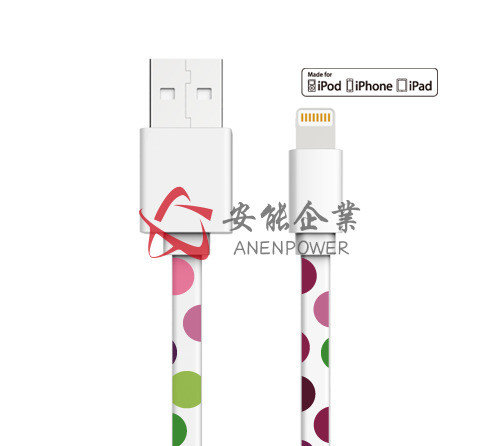 Cell Phone MFi Approved USB Data Cable , USB Lighting Cable Customized Length