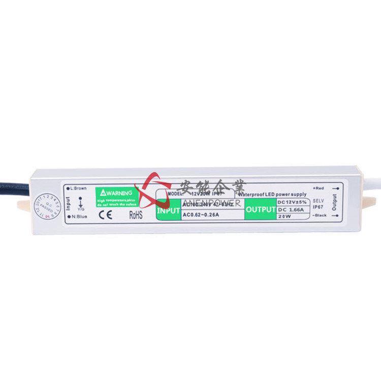 88% Efficiency Led Waterproof Power Supply 12V 20W For LED Line Light