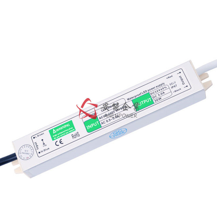 12V 36W Max LED Power Supply , IP68 IP67 Waterproof LED Switching Power Supply