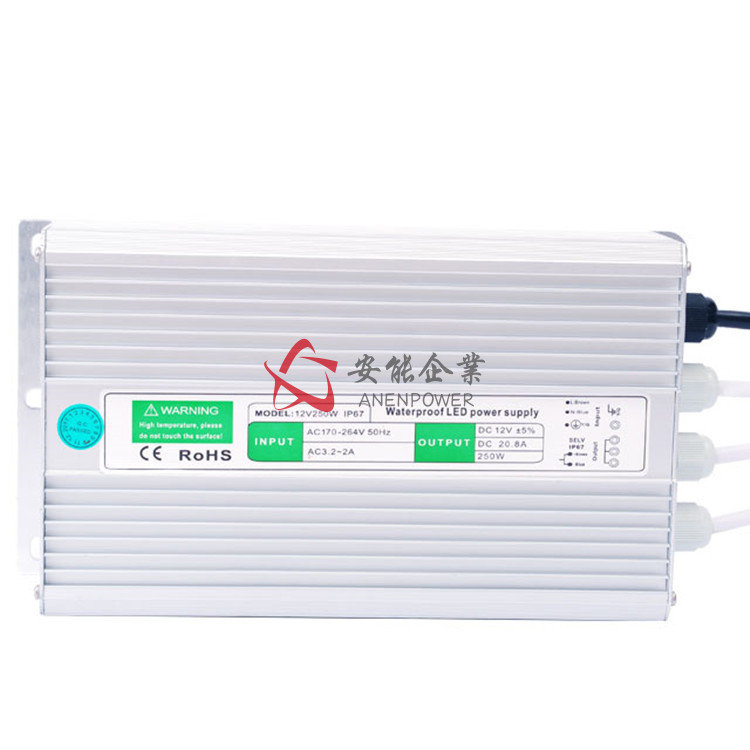 12V 250W IP68 IP67 Waterproof Constant Voltage LED Drivers For LED Light Box