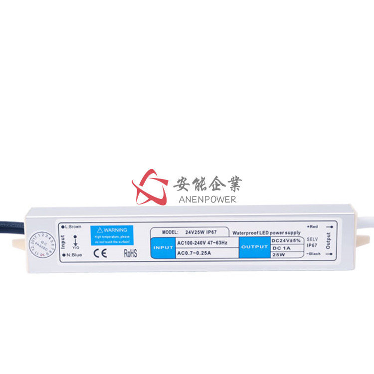Constant Voltage 24V 25W Waterproof LED Driver , IP68 IP67 LED Power Supply EMC Standard