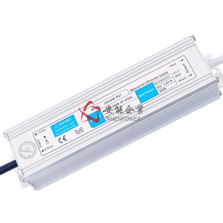 24V 45W IP67 IP68 Waterproof LED Power Supplies , For LED Spotlight , FCC CE ROSH